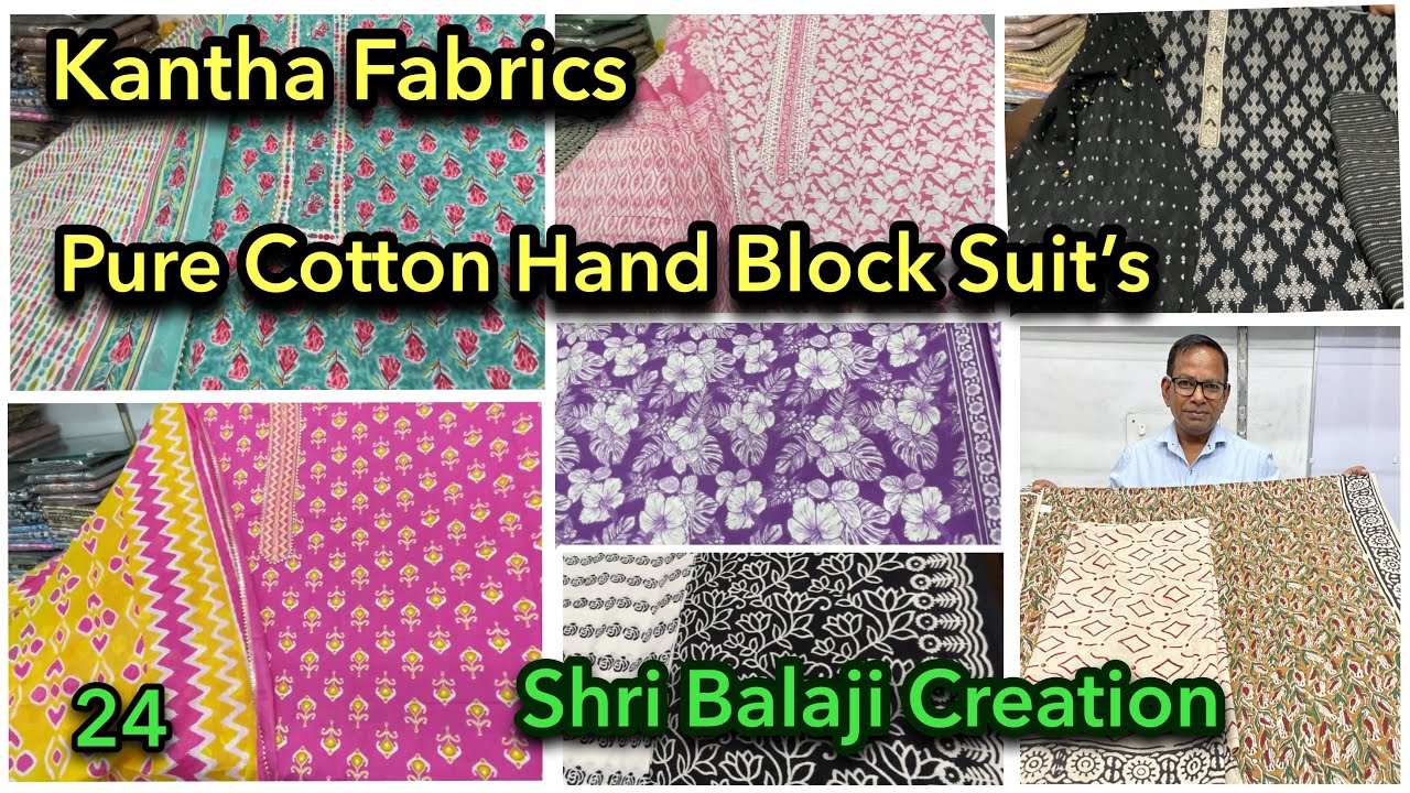 Kantha Cotton Fabrics, Ajrak, Ikkat, Batik Handblock Cotton suits ...