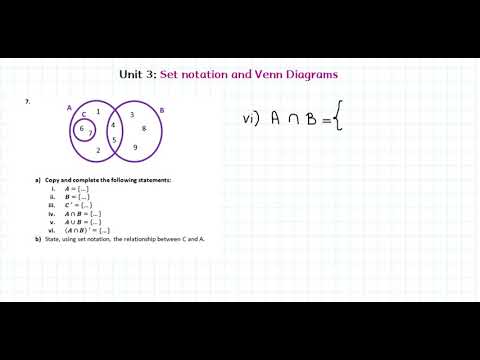 Unit 3 Set Notation and Ven Diagram EXERCISE 10.3 (7) - YouTube
