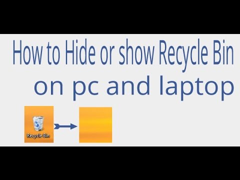 How to Hide or show hidden Recycle Bin on pc and laptop - YouTube