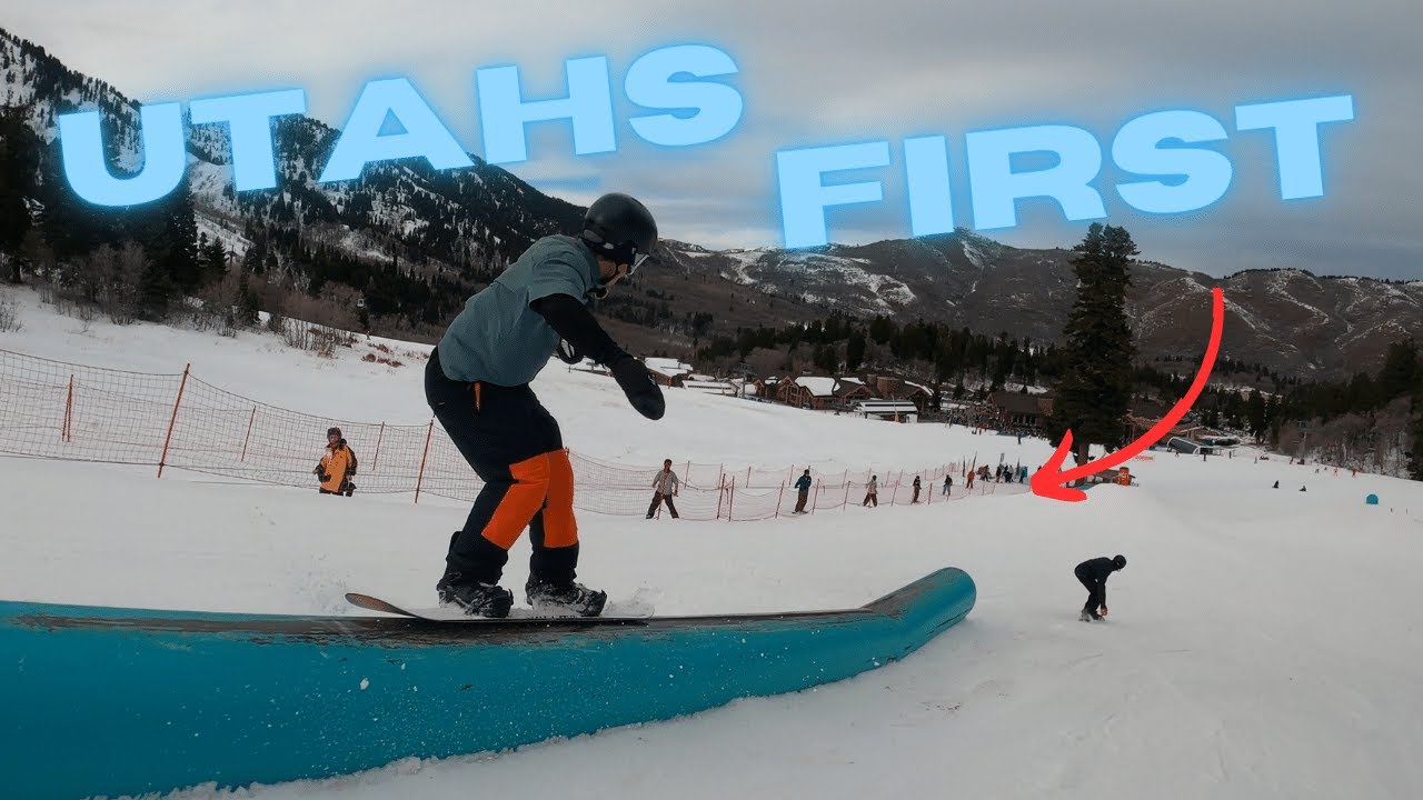 Riding Utah's First TOW ROPE Terrain Park - YouTube