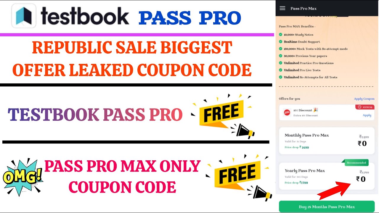 Testbook Pass Pro Coupon code Today | Testbook Pro Pass Coupon Code ...