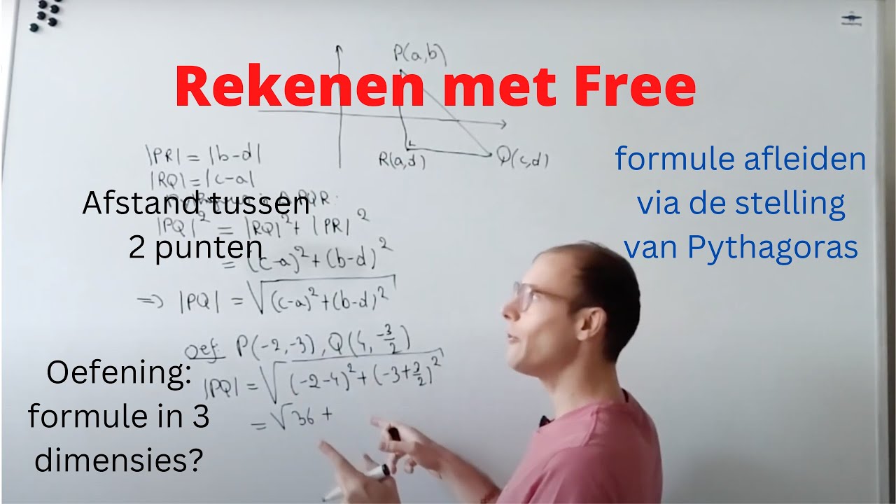 Meetkunde met Free 84 - Formule afstand 2 punten - YouTube