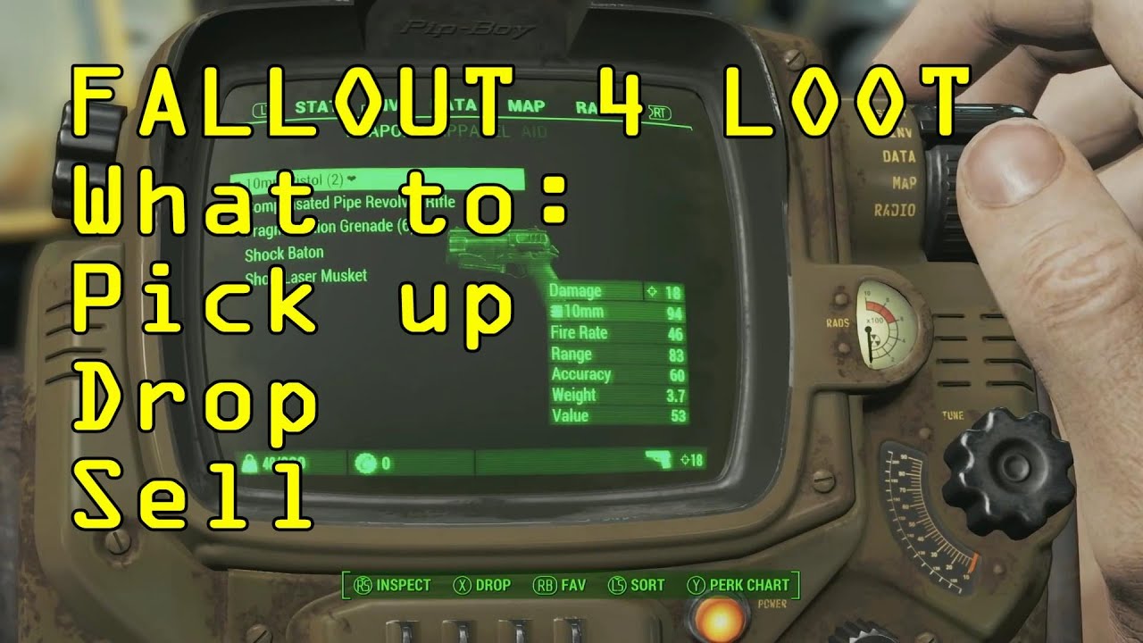 Fallout 4 Tips - Value vs Weight: what to pick up, drop + sell - YouTube