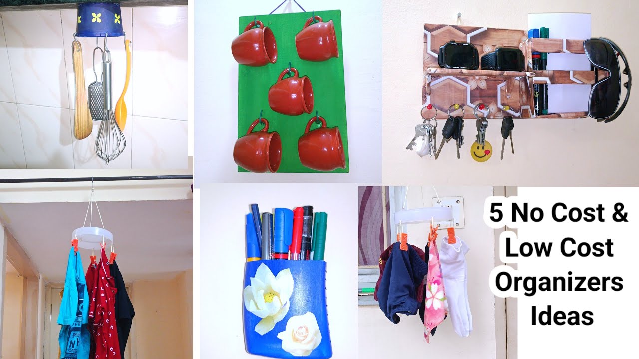 5 Useful No Cost Organizers Ideas/Best Out Of Waste/Plastic Bottle ...