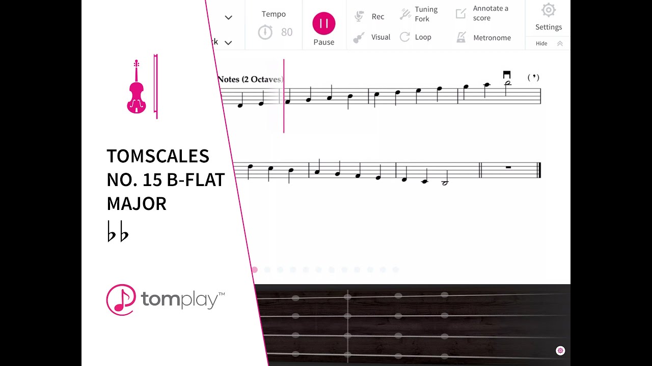 B Flat Major Violin Scale (Sheet Music and Backing Tracks) 🎻 - YouTube