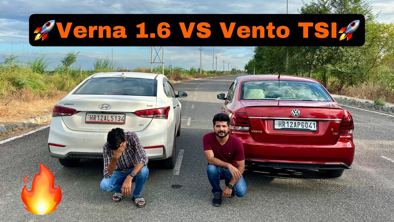 Hyundai Verna 1.6 VS Volkswagen Vento TSI Drag Race😎| Karwali Bezzati😂 ...