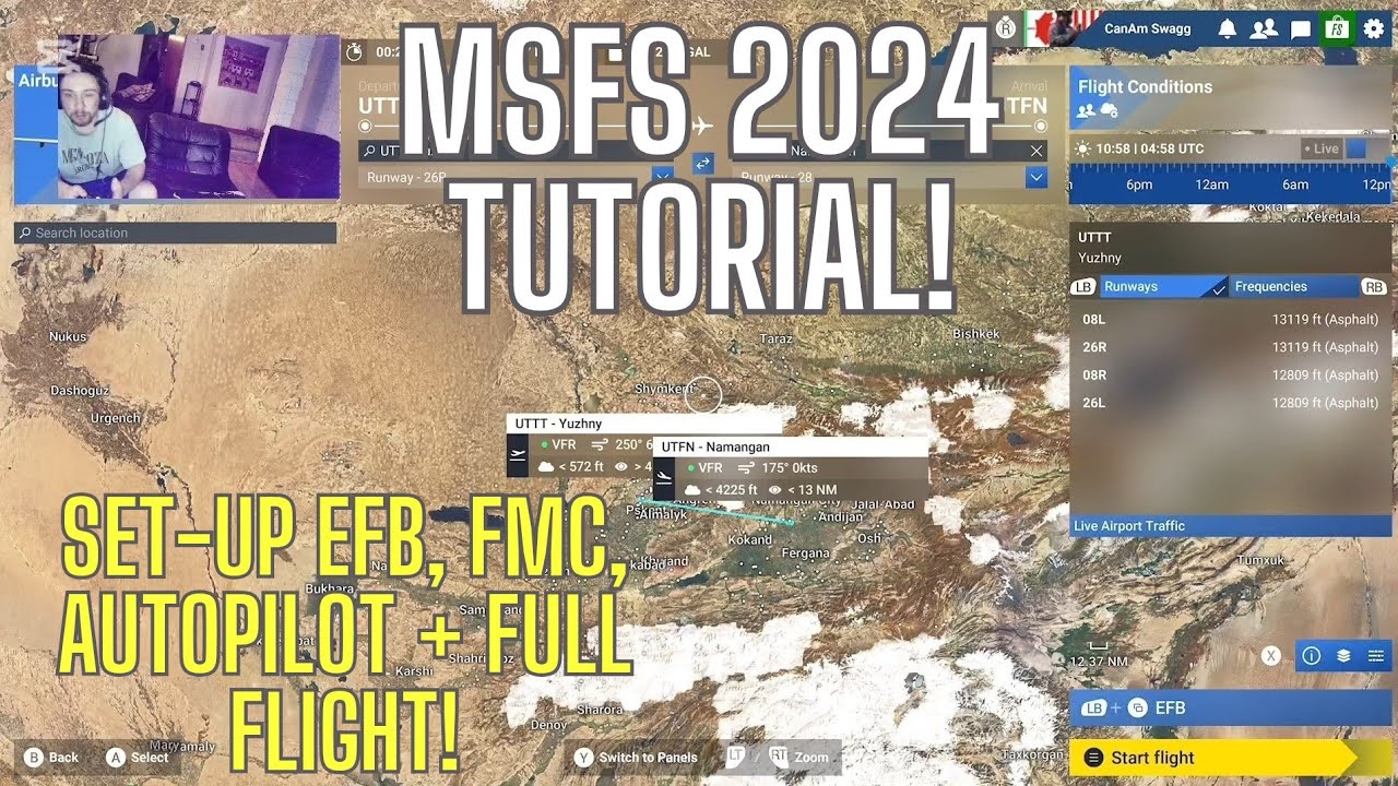 MSFS 2024 Tutorial : How to Set-Up Flights + EFB, FMC & Using Auto Pilot! : FULL FLIGHT Tutorial ...