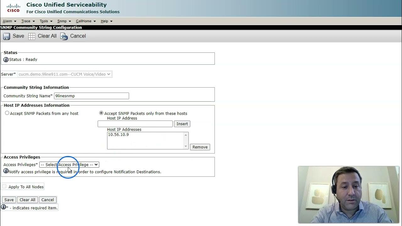 Adding an SNMP v2 Community String to Cisco Unified Communications Manager - YouTube
