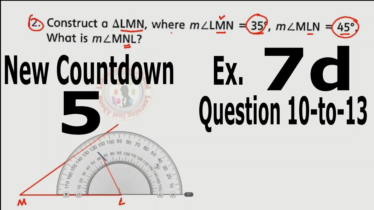 Ch. 7 || Ex. 7d || Q. 10 to 13 || New Countdown 5 - YouTube