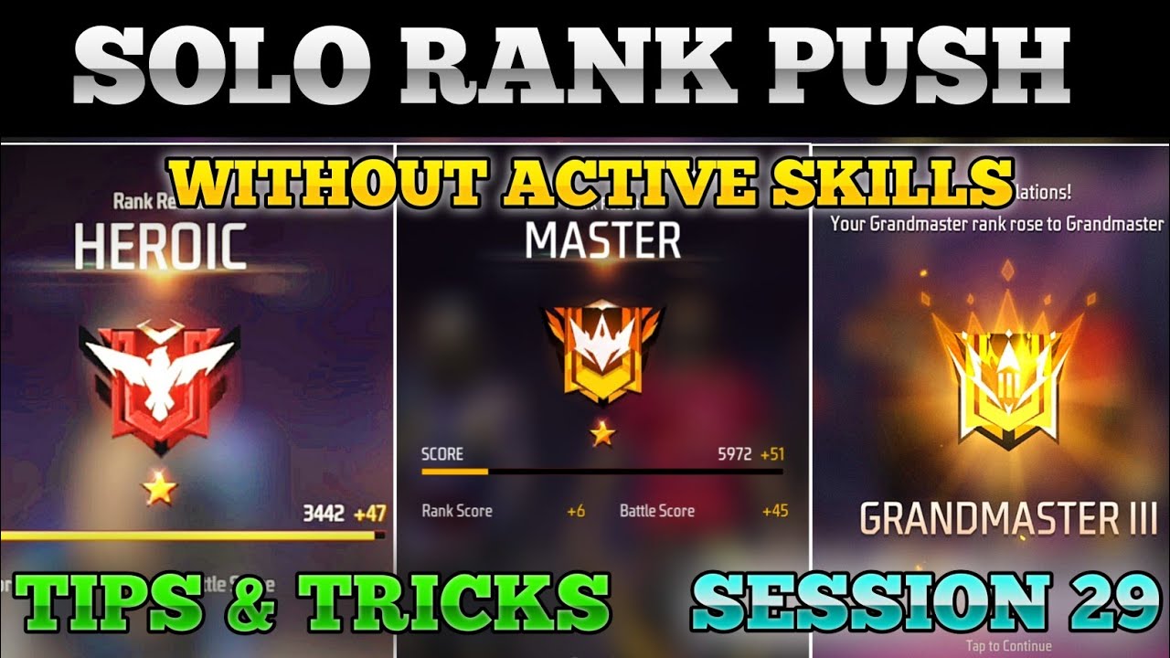Solo Rank Push Tips And Tricks Without😱 Active Skill 🔥 Youtube