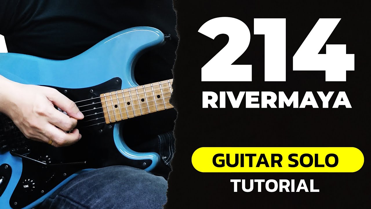 214 (RiverMaya) Guitar Solo Tutorial with TABS (Slow Tempo) + NUX MG ...