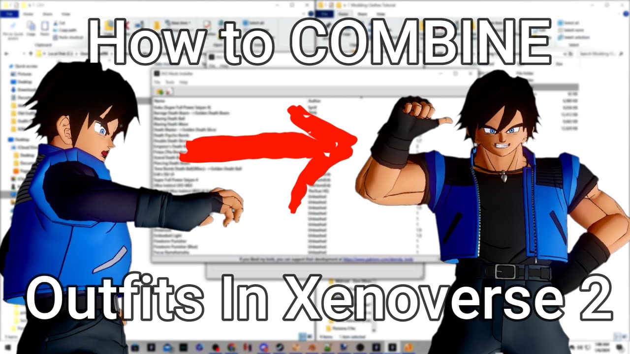 How to COMBINE Outfits in Xenoverse 2 mods - YouTube