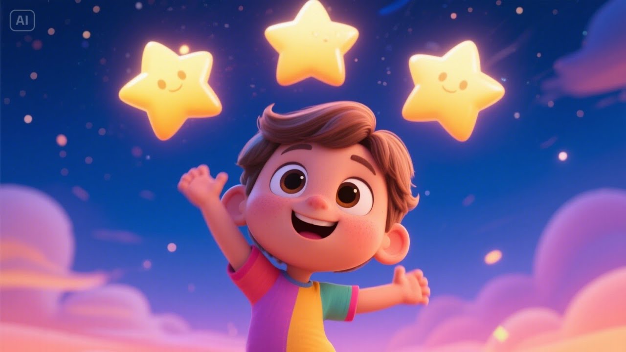 Counting Stars Up in the Night + More | Calm Bedtime Counting Rhyme for ...