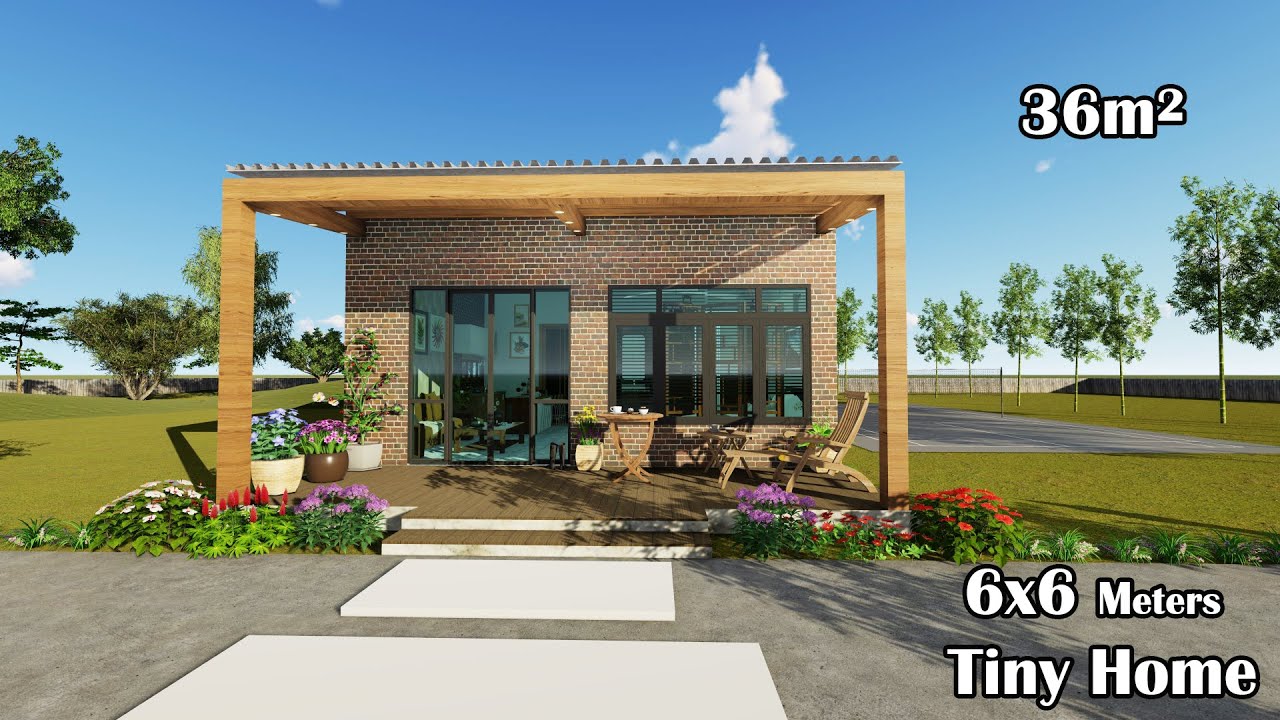 Small House of 36m2 | 6x6 Meters Tiny Cozy Home - YouTube