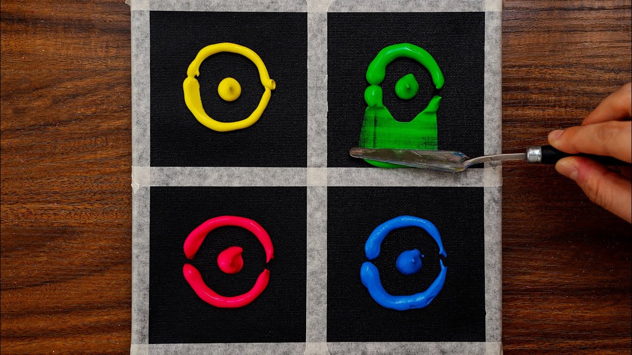 Easy Tree Acrylic Painting Technique｜4 Different Trees｜Step by step ...