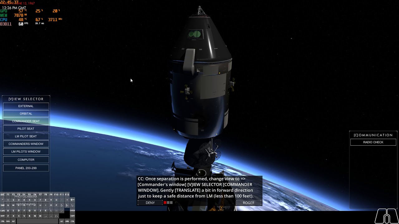 Reentry - An Orbital Simulator - Apollo - Academy 9 - Transposition and ...