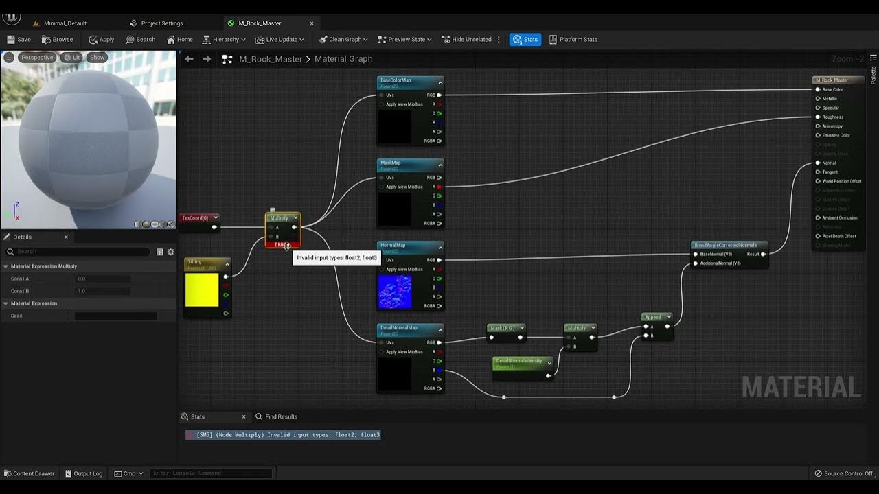 070 Error SM5 Node Multiply Invalid input types float2 float3 - YouTube