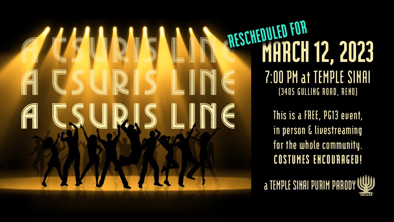 2023-03-12 "A Tsuris Line: a Temple Sinai Purim Parody - YouTube