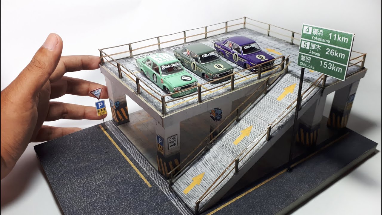 How to Make a Realistic Two Floor Japanese Parking Lot Diorama - YouTube