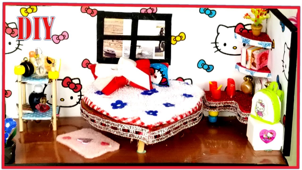 DIY CUTE DOLLHOUSE BEDROOM | EASY DOLL ROOM TUTORIAL | HOW TO MAKE A ...
