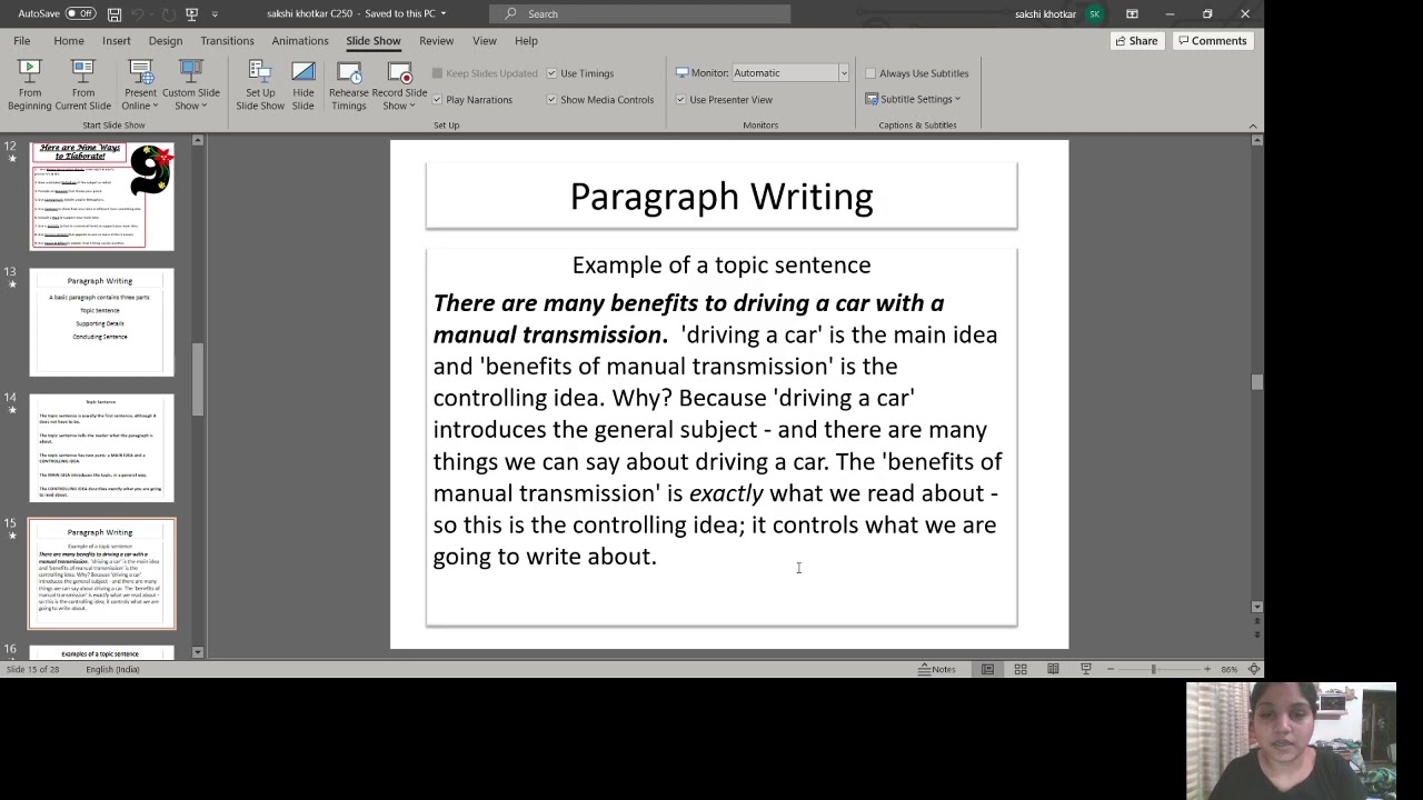 Paragraph Writing ppt presentation by Sakshi Khotkar - YouTube