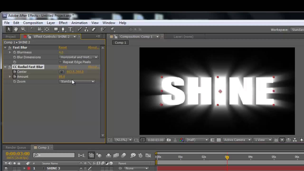 AFTER EFFECTS How To:Make a shine through text effect - YouTube