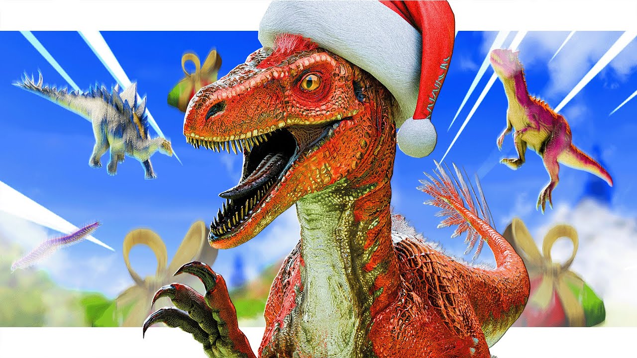 We Get ARK Dinos from Raptor Claus then Fight - YouTube