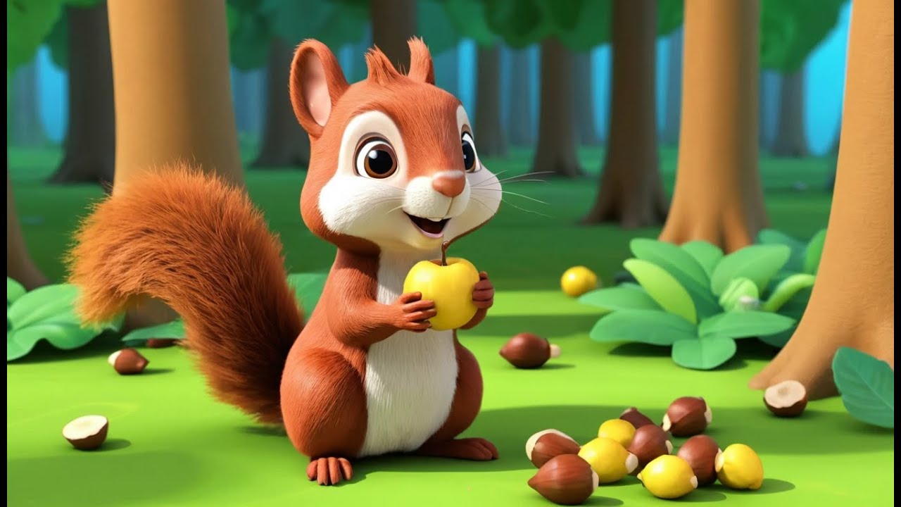 Das kleine Eichhörnchen sammelt die golde - YouTube