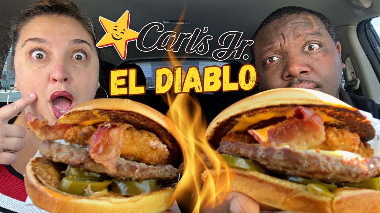 Trying the SPICY NEW Carl's Jr. El Diablo Burger! [Food Review] - YouTube
