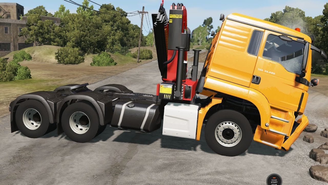 BeamNG Drive - MAN TGS 33.480 Semi Truck on the Industrial Site - YouTube