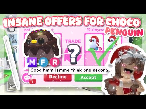 Trading My MEGA CHOCO PENGUIN In Adopt Me! Rich Trades! Adopt Me ...