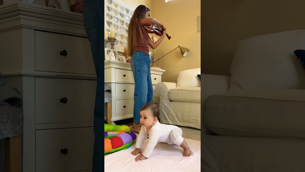 Baby listening to Karolina Protsenko’s violin playing | Morning routine ...