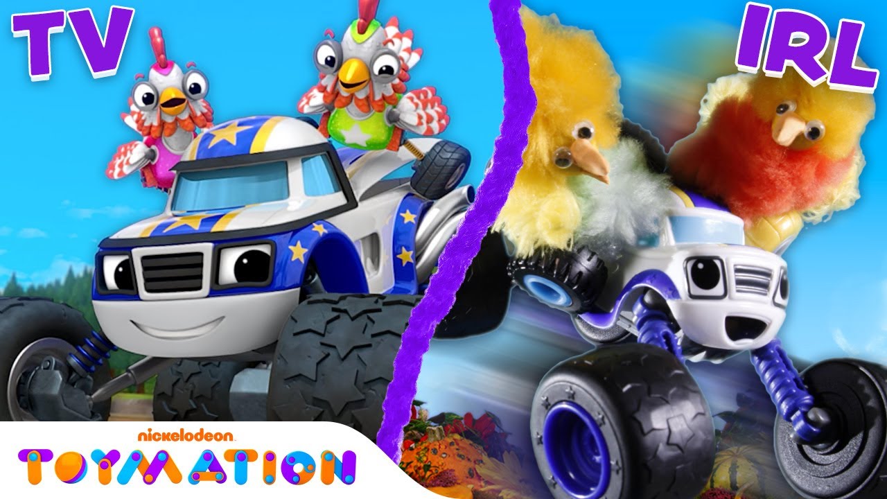 @blazeandthemonstermachines Toys Save Chicken Circus from the Bubble ...