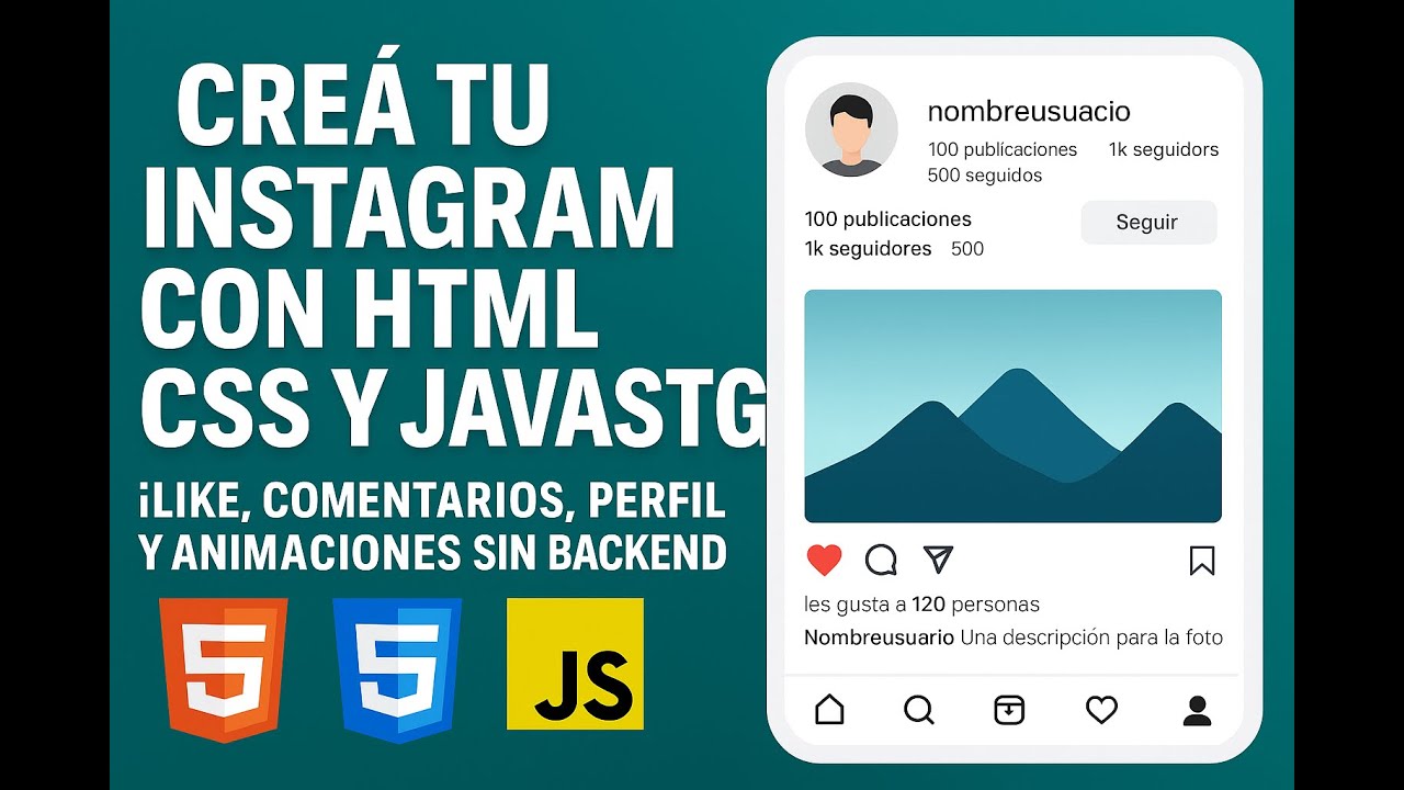 💪Crea una interfaz web como Instagram con HTML, CSS y JavaScript ...