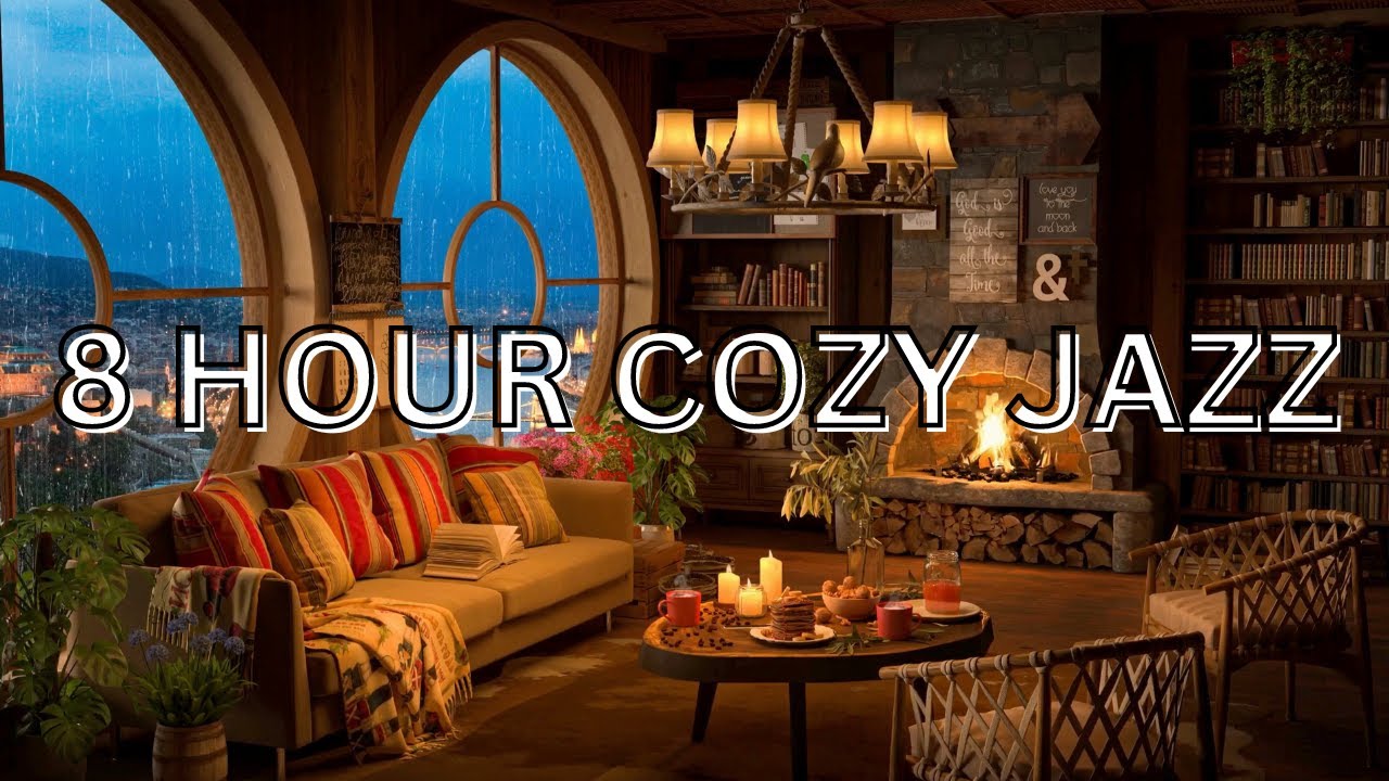 Jazz by the Fire: 8 Hours of Calming Jazz Music with Serene Fireplace ...