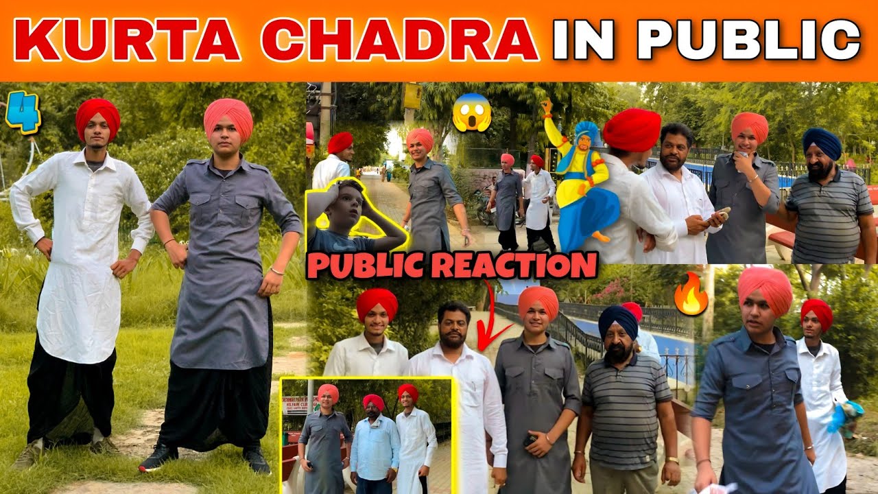 KURTA CHADRA IN PUBLIC🔥- ਕੁੜਤਾ ਚਾਦਰਾ 😱 | PUNJABI Traditional Dress🥳 ...