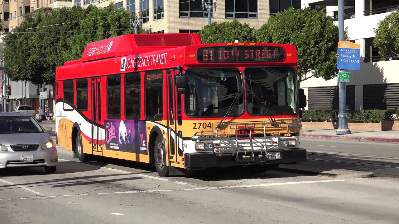 LONG BEACH TRANSIT NEW FLYER GE40LF BUSES 2704 AND 2409 IN LONG BEACH ...