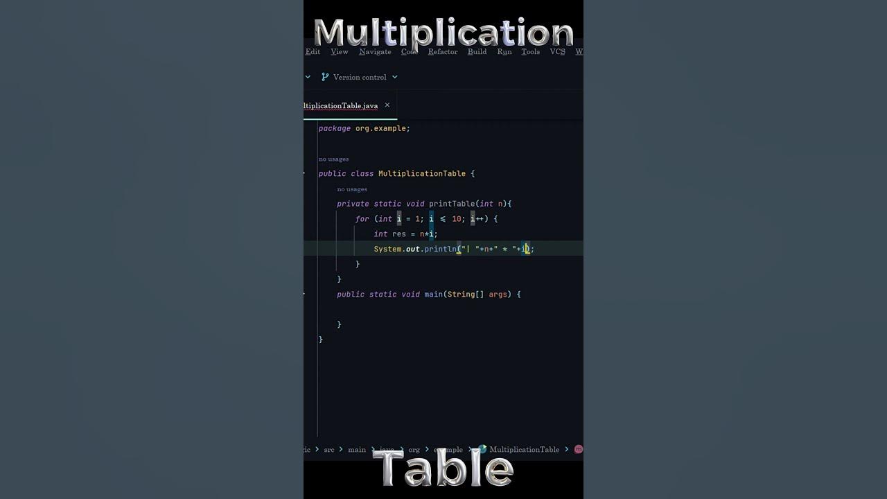 Java program to print multiplication table #shorts #youtubeshorts #java #shortvideo #programming ...