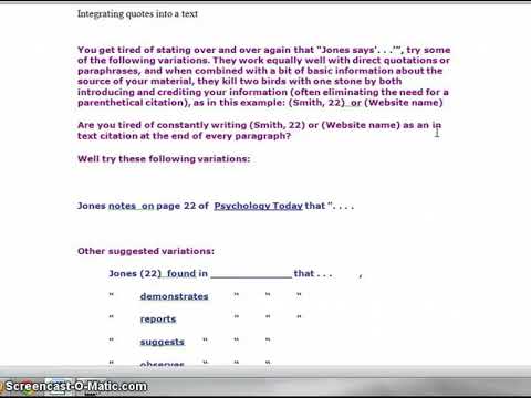 How to integrate quotes into a text - YouTube