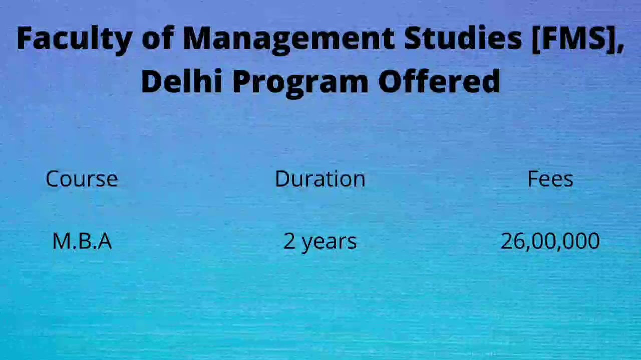 Faculty of Management Studies [FMS], Delhi - YouTube