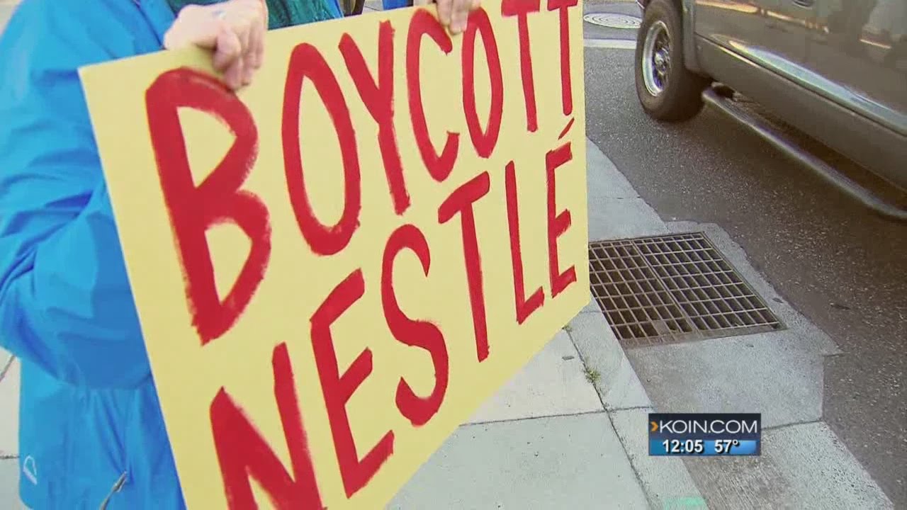 Protesters march against Nestle water plant - YouTube