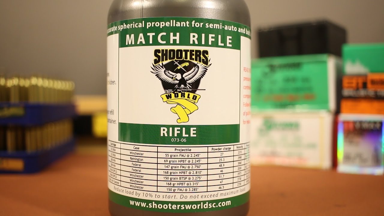 223 Rem - Shooters World Match Rifle powder - YouTube
