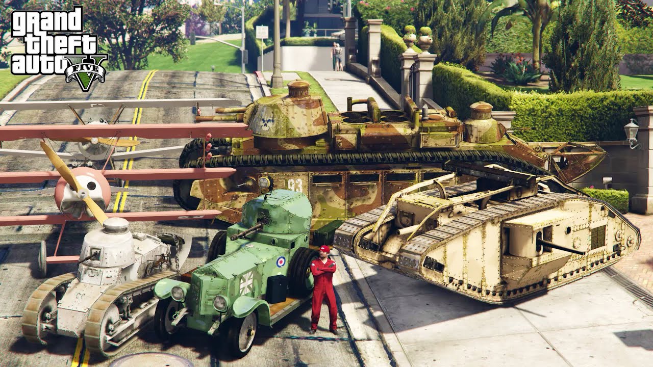 GTA 5 - Stealing World War 1 Vehicles with Michael! [WW1 Tanks] | (GTA ...