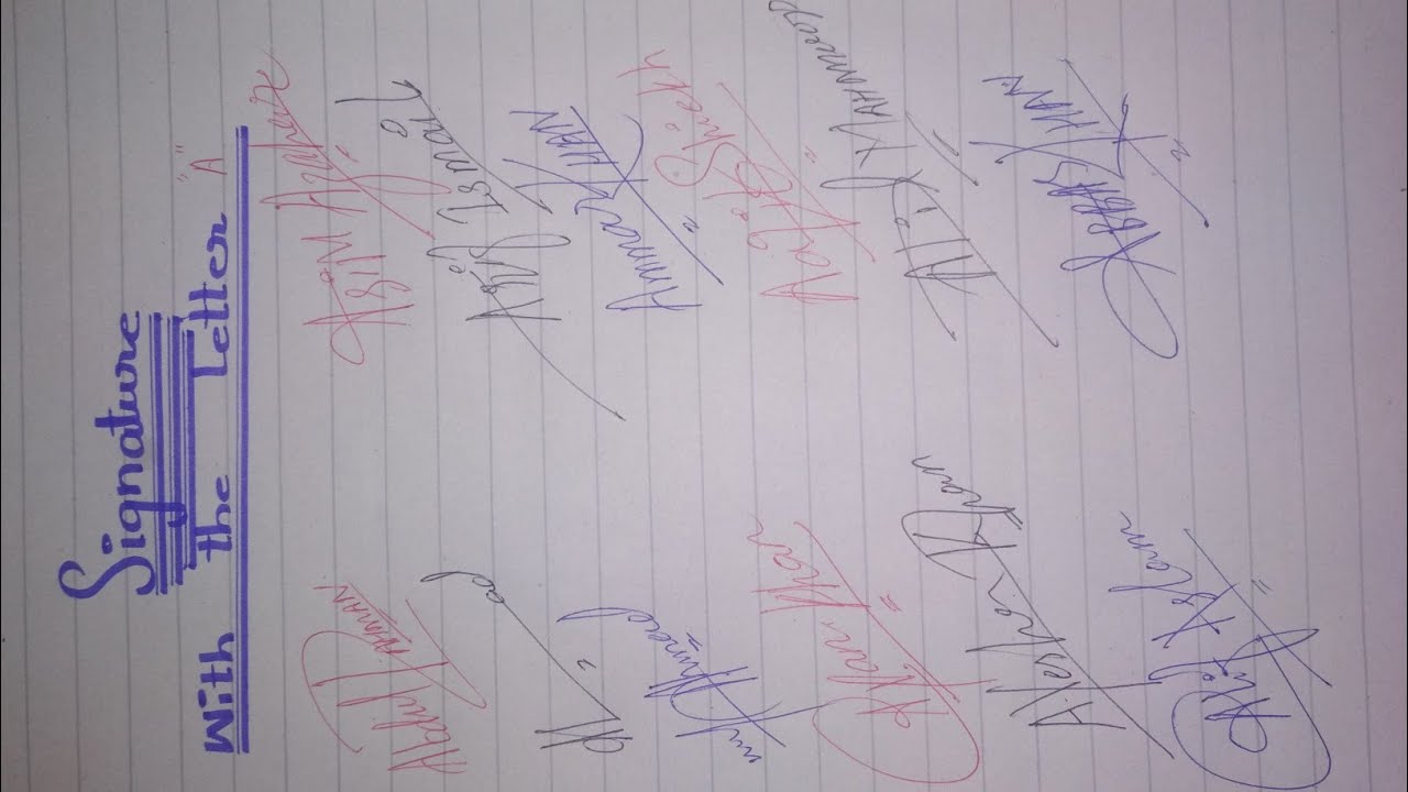 Signature with Letter A | Sign of your Name - YouTube