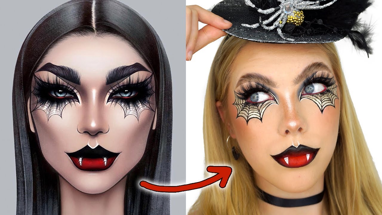 GLAM HALLOWEEN VAMPIRE MAKEUP TUTORIAL (Face Chart Recreation ...