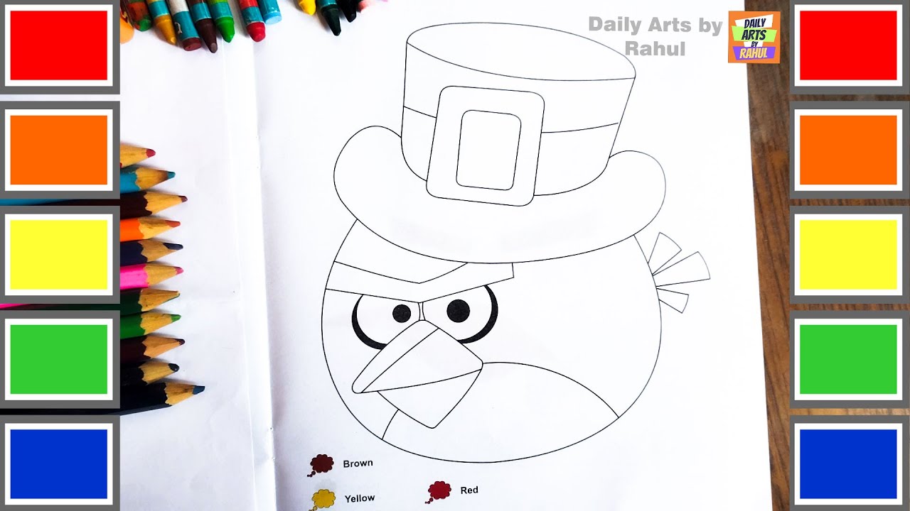 Angry Birds Face Drawing, Painting and Coloring Book for Kids and ...