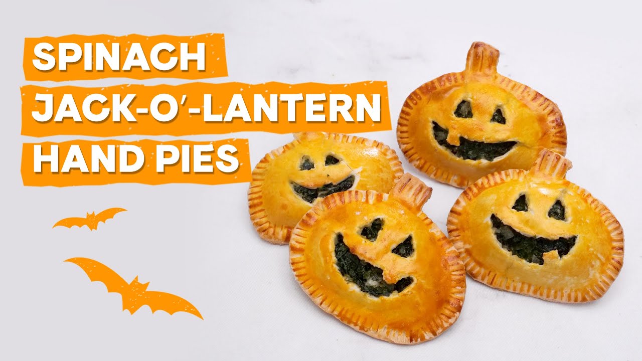 Halloween Spinach Jack O’ Lantern Hand Pies - YouTube
