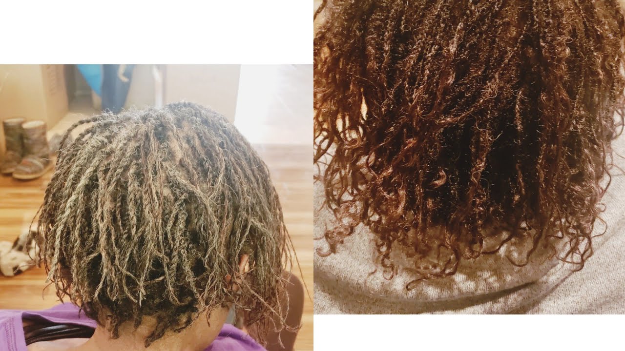 Retie on braidlocs (w/ relaxed hair AND ends). Before and after ...