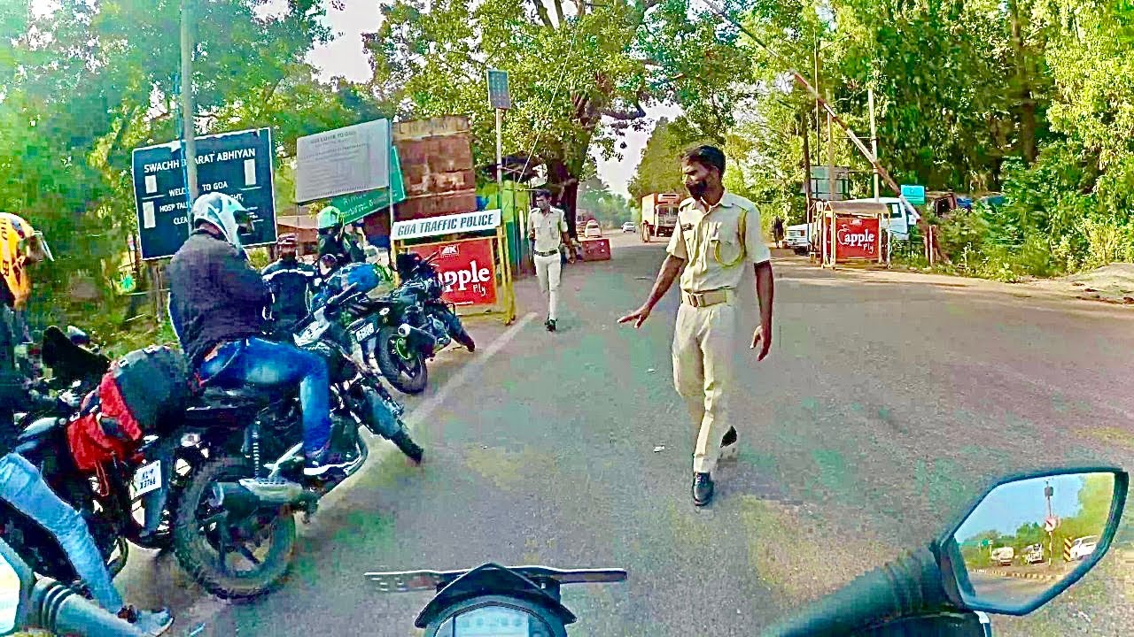 Goa Police stopping at the Goa border check post | Day 3 of Bangalore ...