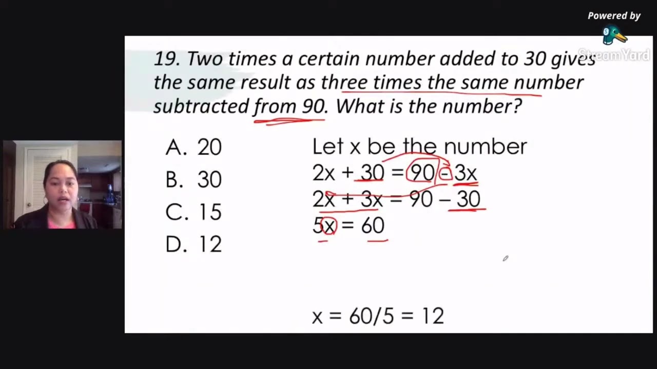 LET Reviewer 2022: Sample Math Questions - YouTube